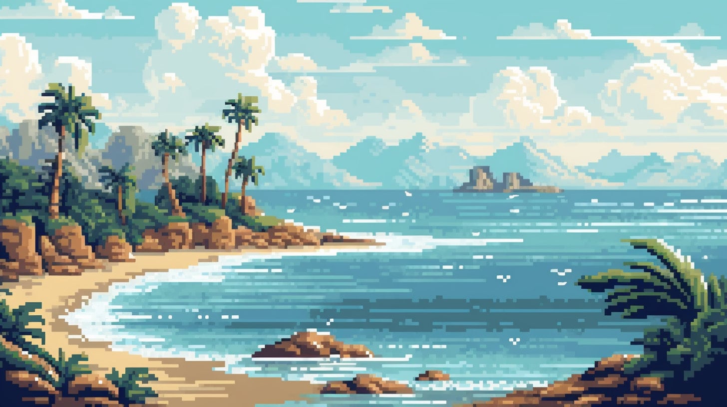 16 Pixel Art Beach Backgrounds | Pixel Art Background | Video Game ...