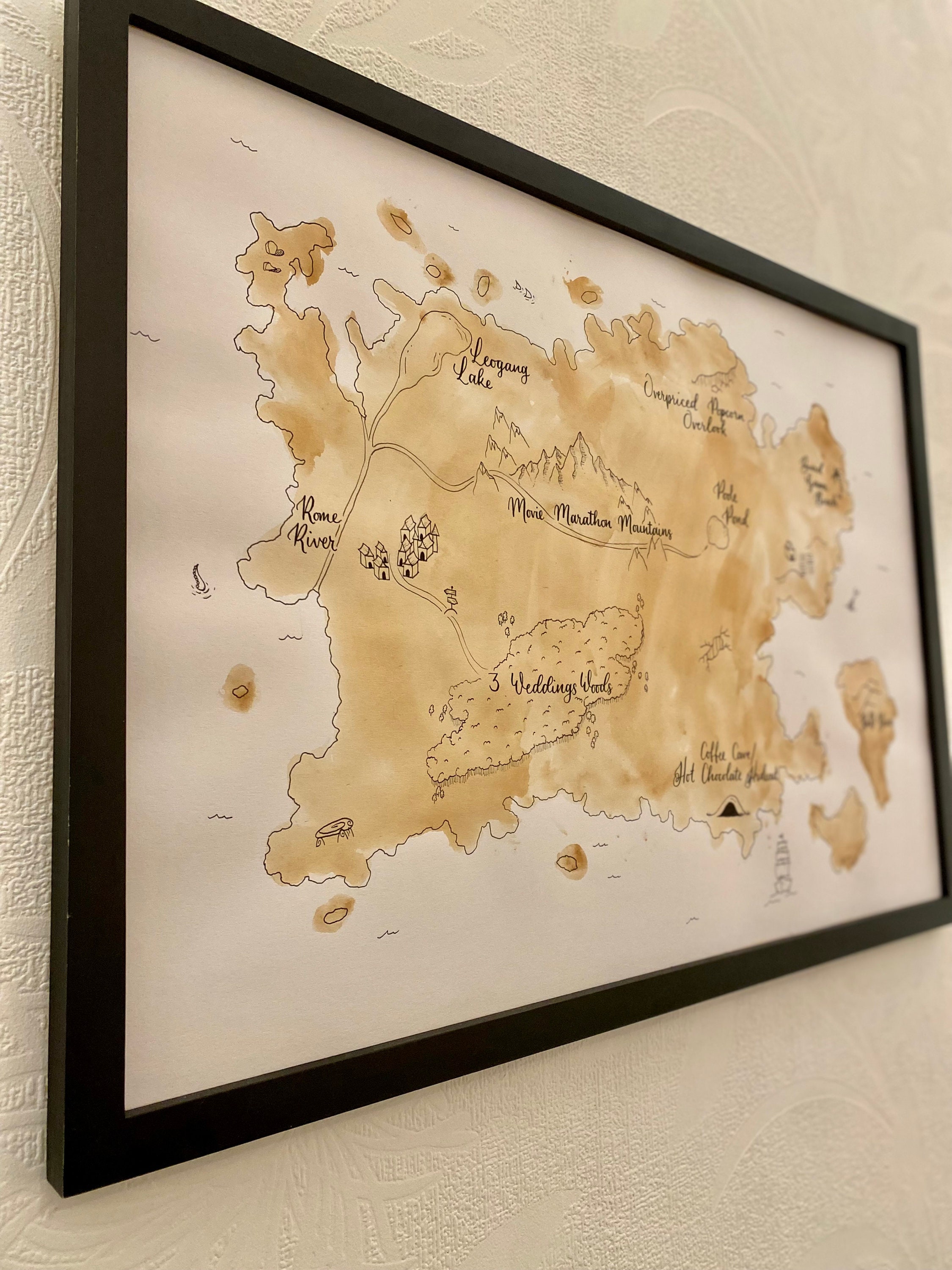 Customisable Couples Fantasy Map | Tea Stained Map for Birthday ...