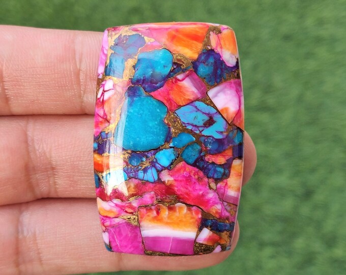 Pink Spiny Oyster Copper Turquoise 31x48mm Mohave Spiny Oyster Copper ...