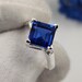 Amazing Blue Sapphire Square Ring - Solid 925 Sterling Silver Handmade ...