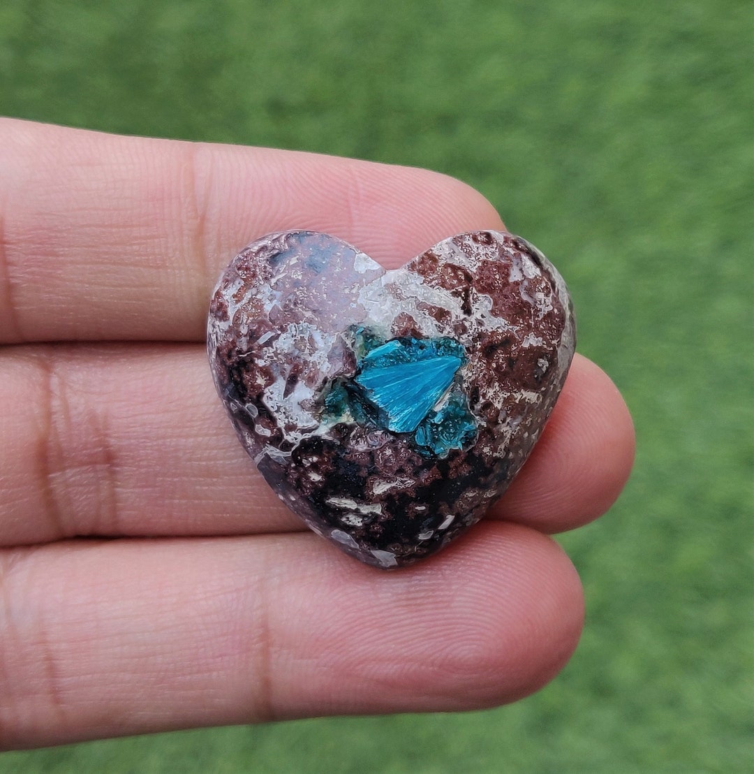 Cavansite Heart Cabochon 29x27x10.5mm Natural Cavansite - Etsy