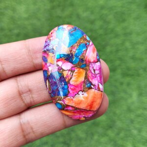 Pink Spiny Oyster Copper Turquoise Cabochon 30x49mm Pink Spiny Oyster ...