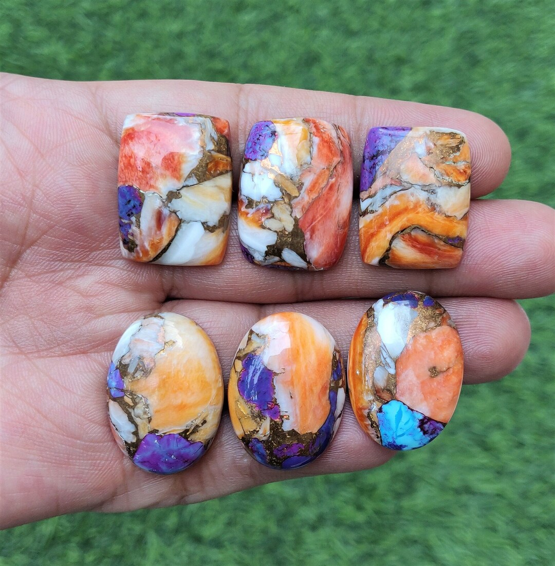 Purple Mohave Spiny Oyster Gemstone - 6 Pieces Purple Spiny Oyster ...