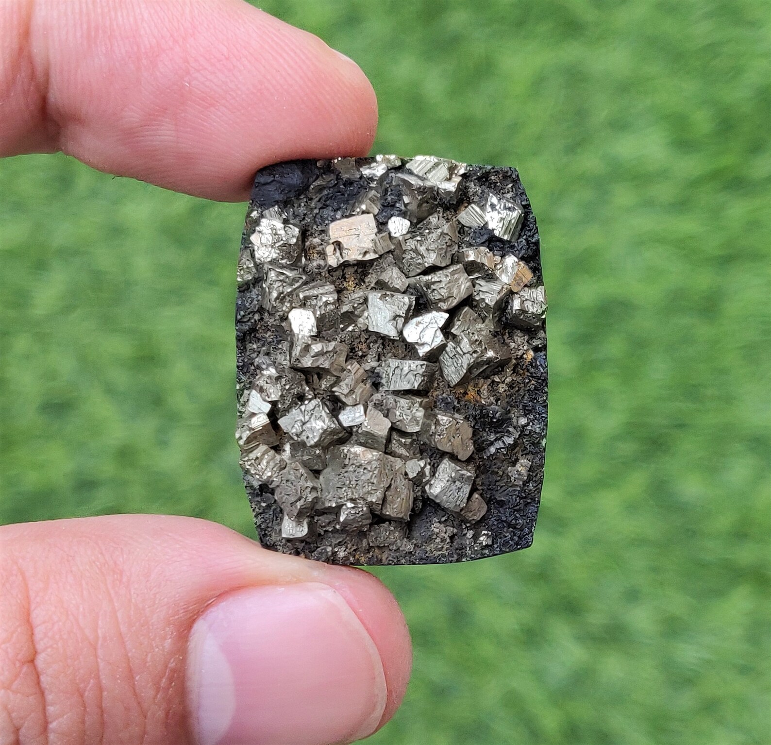 Natural Pyrite In Basalt Druzy Cabochon Brazilian Pyrite In | Etsy