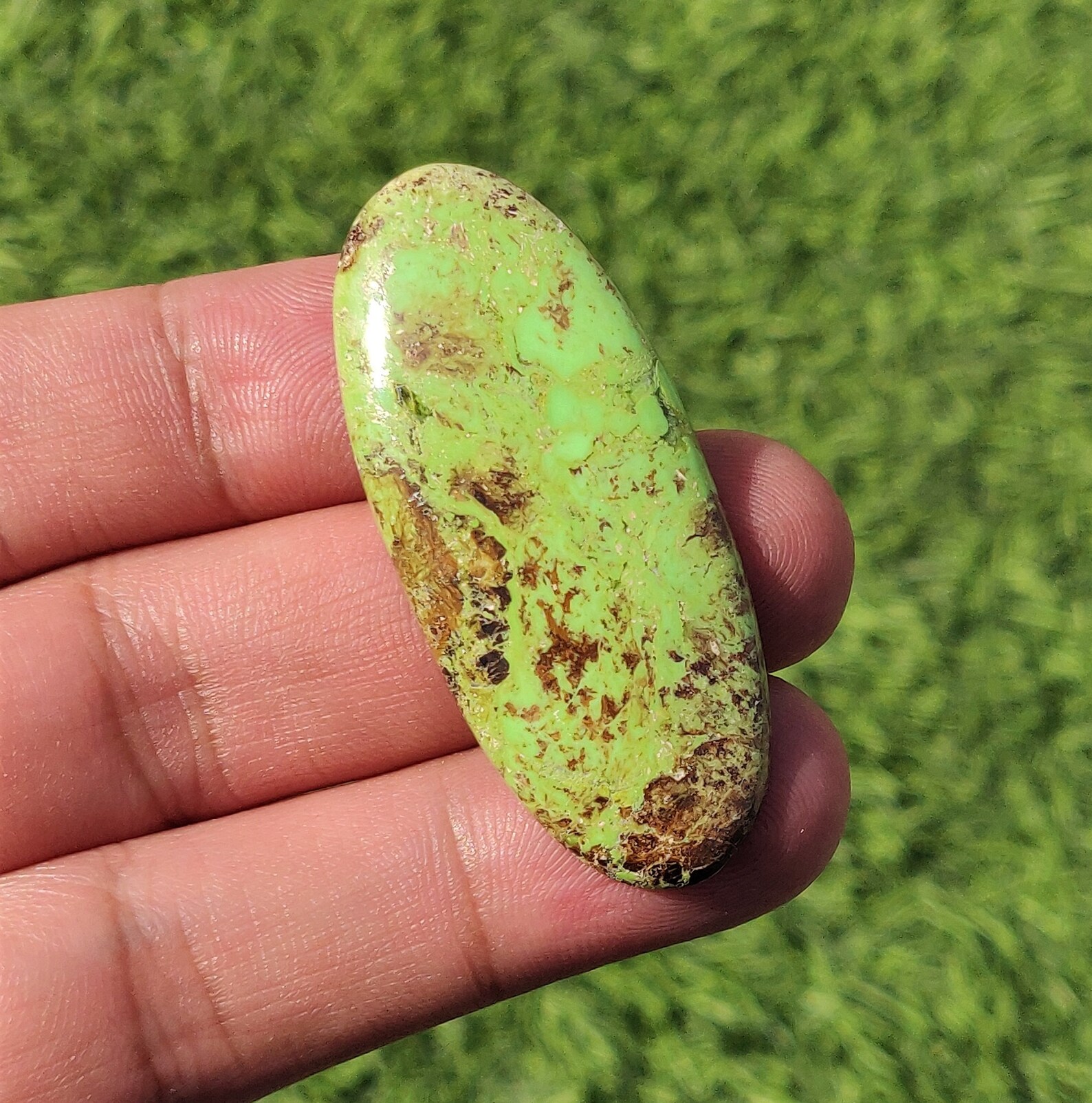 Natural Gaspeite Gemstone 21x49mm Oval Shape Rare Australian | Etsy