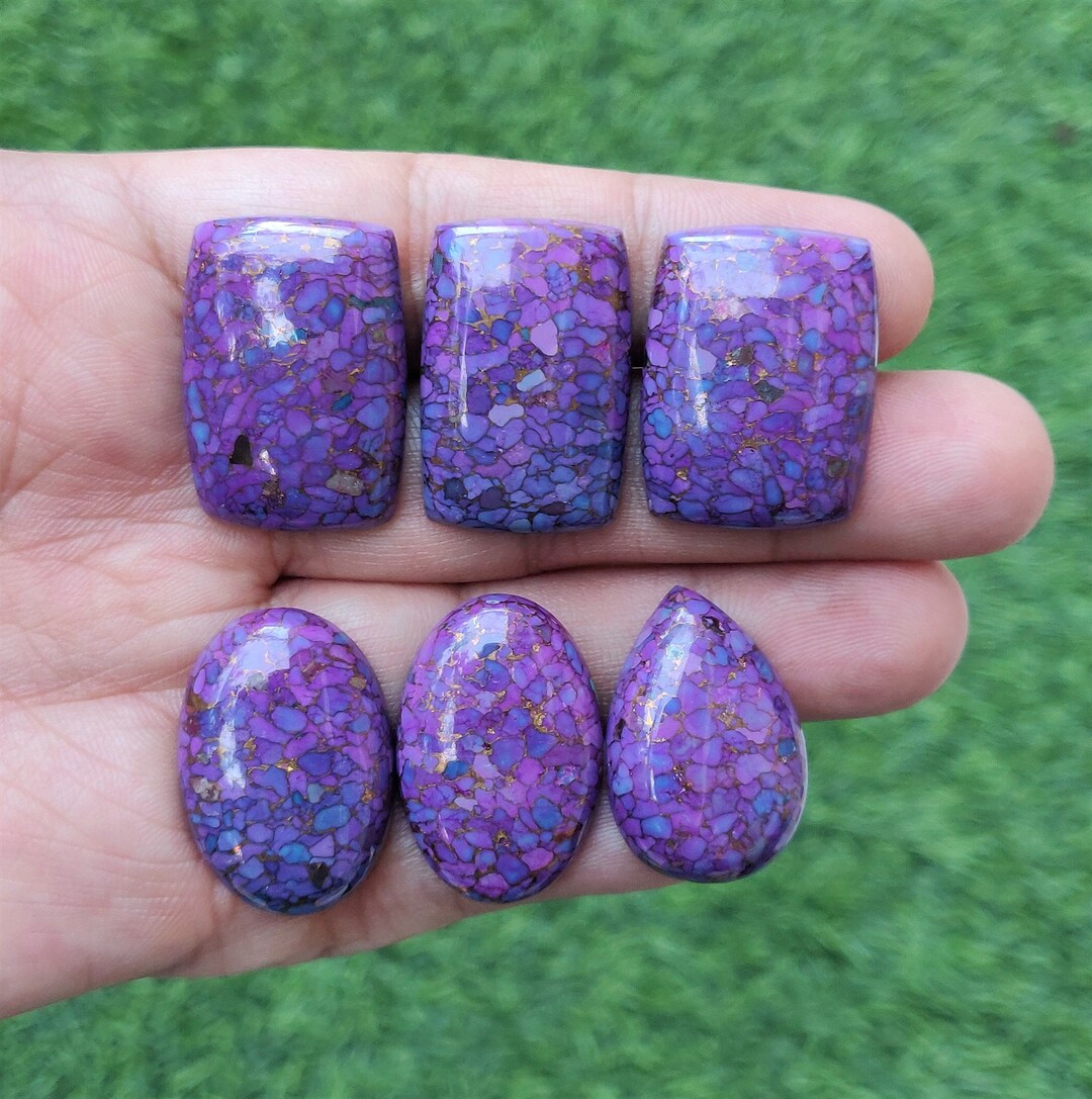 Natural Purple Mohave Copper Turquoise Gemstone Lot - Excellent Quality ...