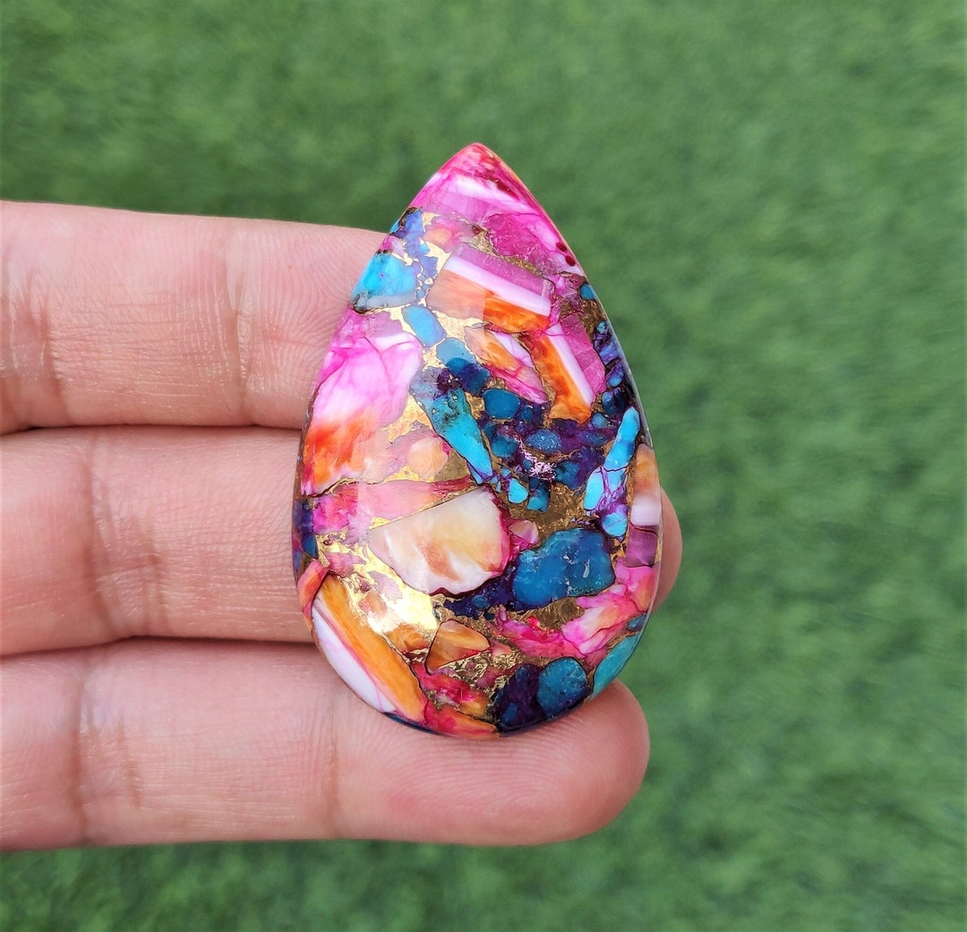 Pink Spiny Oyster Copper Turquoise 29x46mm Mohave Spiny - Etsy