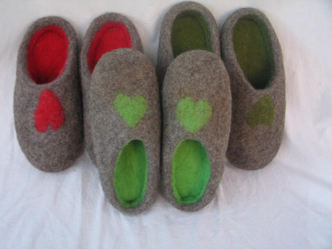 Felt Slippers Felt Shoes Finches Heart Slippers Women Men Size 36-47 ...
