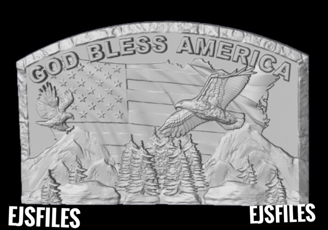 God Bless America 3D STL Model for Cnc - Etsy