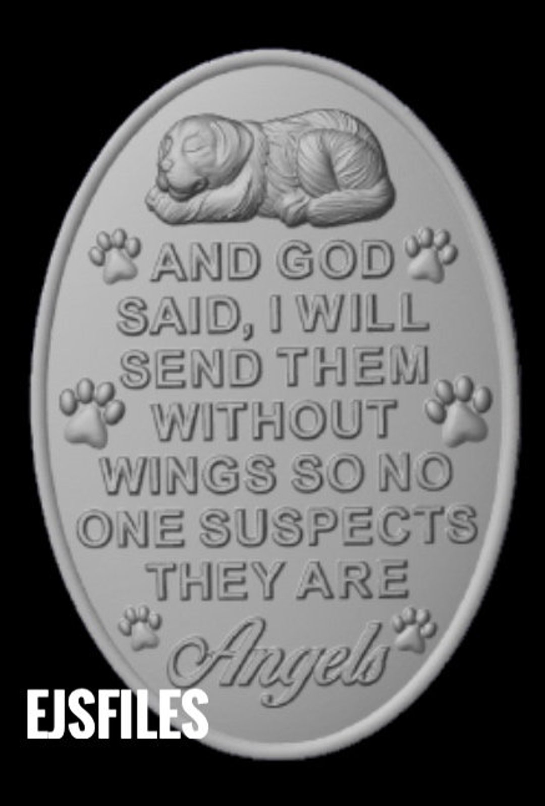 Dogs Angel Sign 3D STL Model for Cnc - Etsy