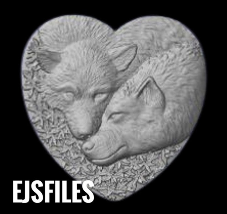 Wolves Heart 3D STL Model for Cnc - Etsy