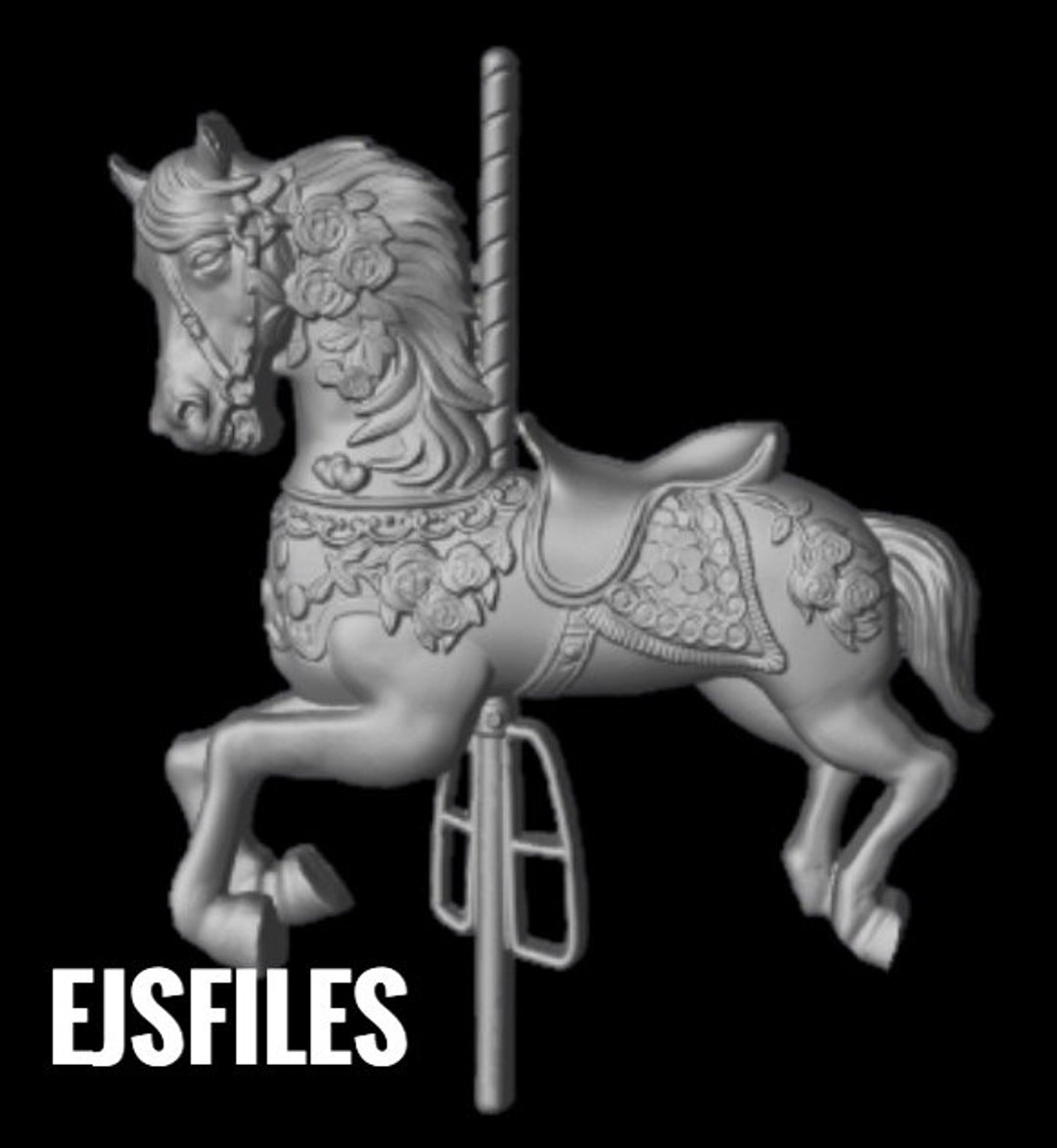 Carousel Horse 3D STL Model for Cnc - Etsy