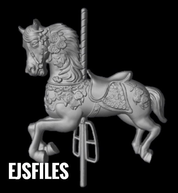 Carousel Horse 3D STL Model for Cnc - Etsy