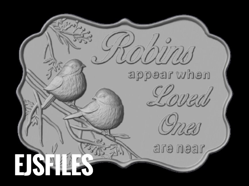 Robins Appear Sign 3D STL Model for Cnc - Etsy