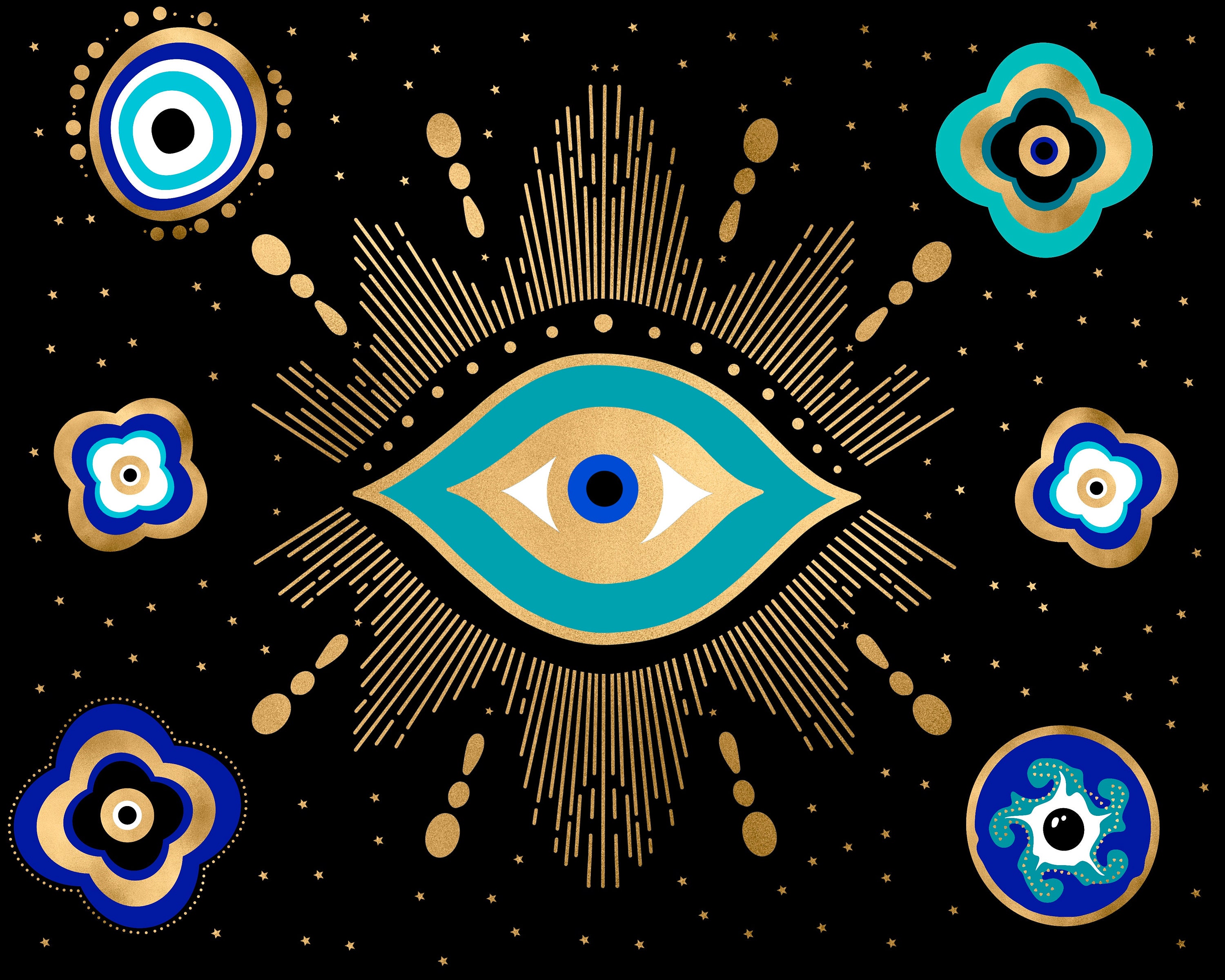 Evil Eye Clipart, Evil Eye Illustration Png, Ready to Print Stickers ...