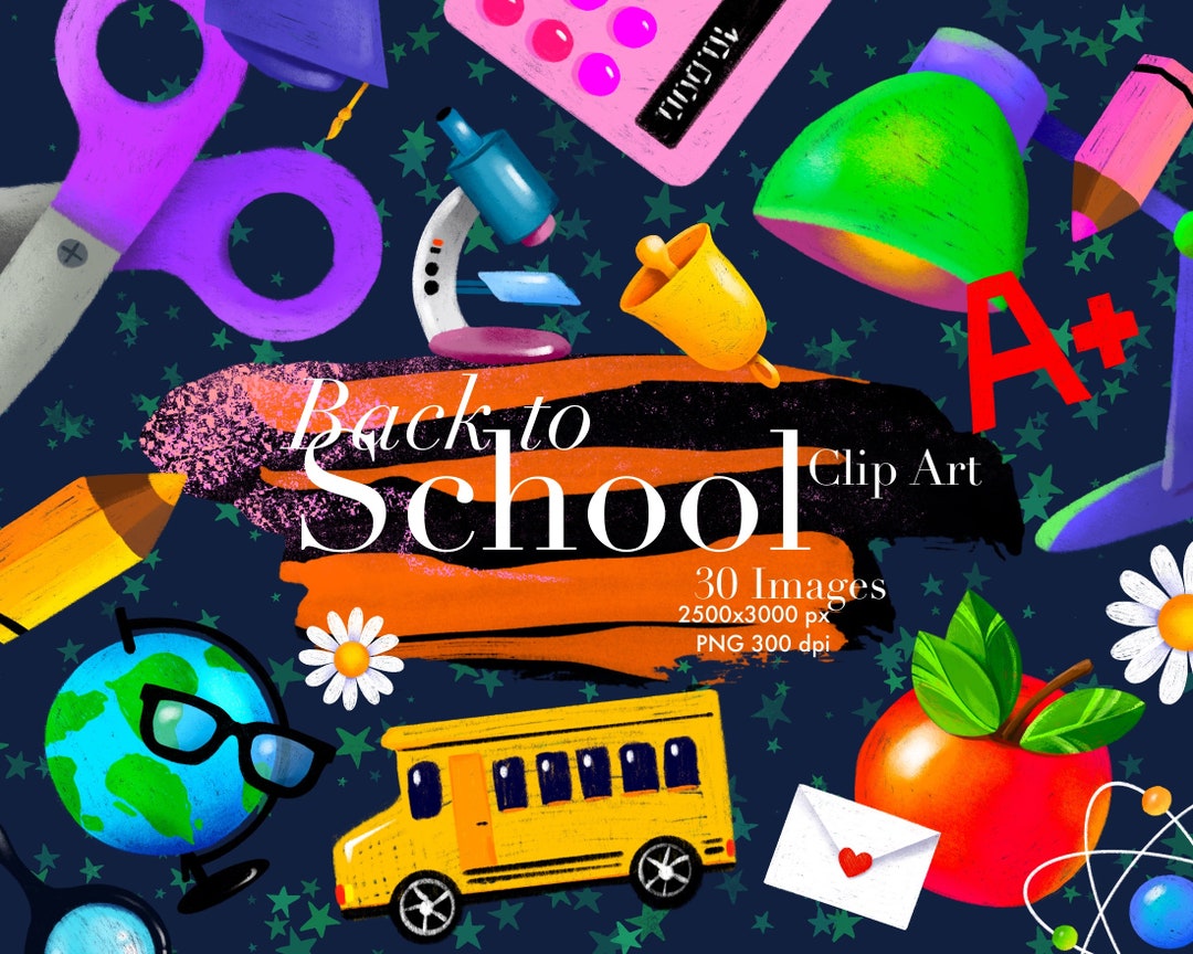 Stickers Clip Art, Back to School, Digital Planners, Scrapbooking ...