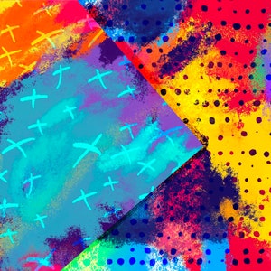 DIGITAL PAPER Bundle, Rainbow Texture Pack, Scrapbooking Craft Supplies ...