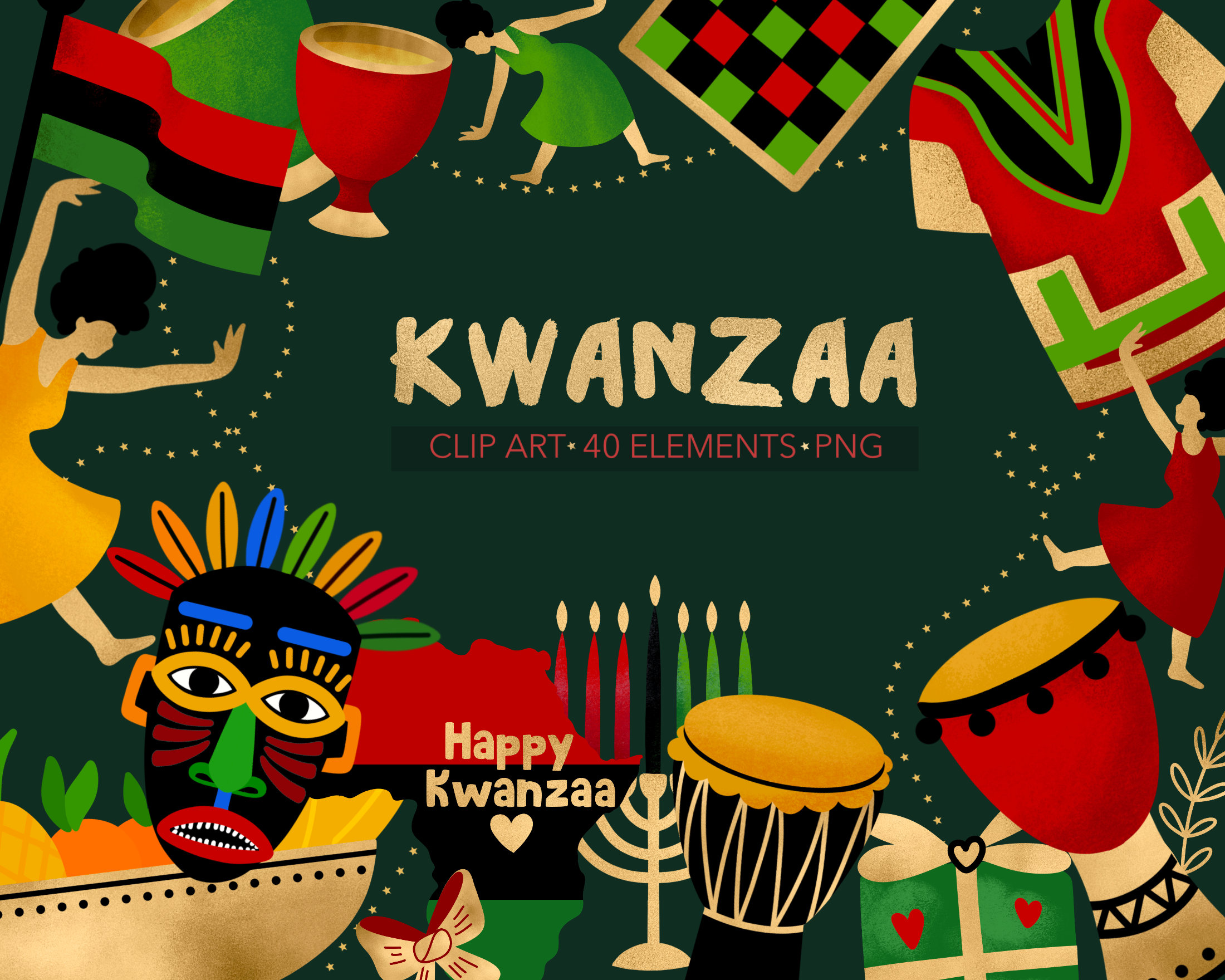 KWANZAA Clip Art Kwanzaa Holiday Decor Winter Themed Decor - Etsy