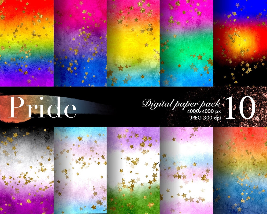 DIGITAL Paper Bundle PRIDE LGBT Flag Scrapbooking Craft - Etsy