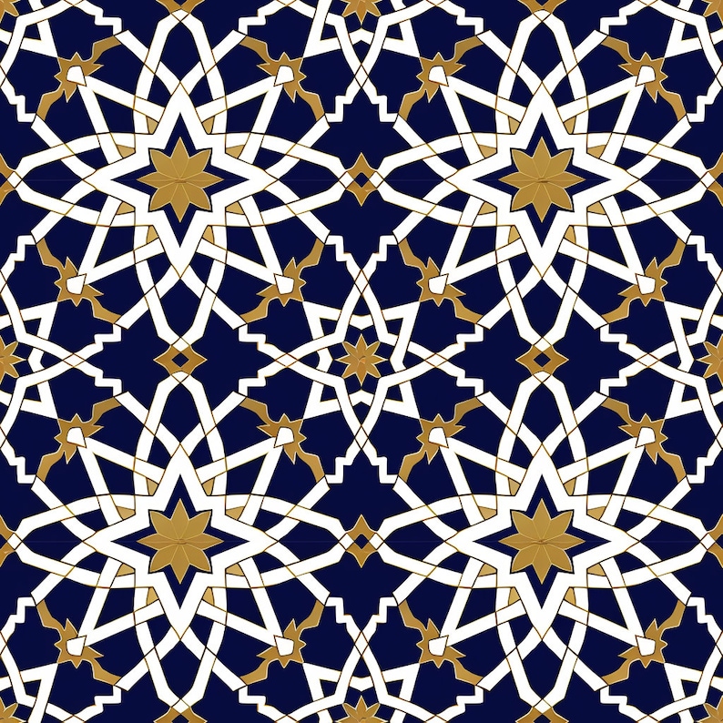 Islamic Tiles Design, Printable File, Architecture Elements Seamless ...