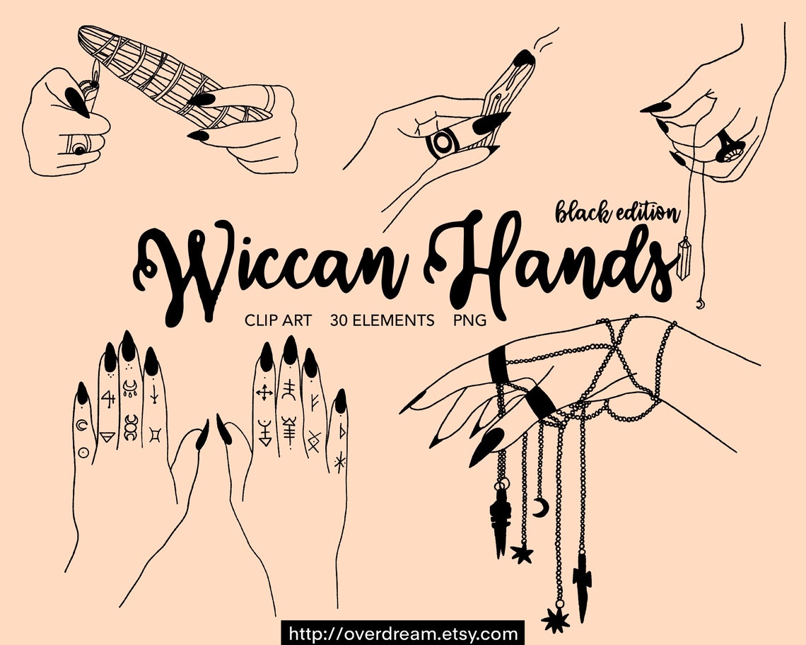Pagan Hands the Witches' Grimoire Clipart Astrology Clip - Etsy