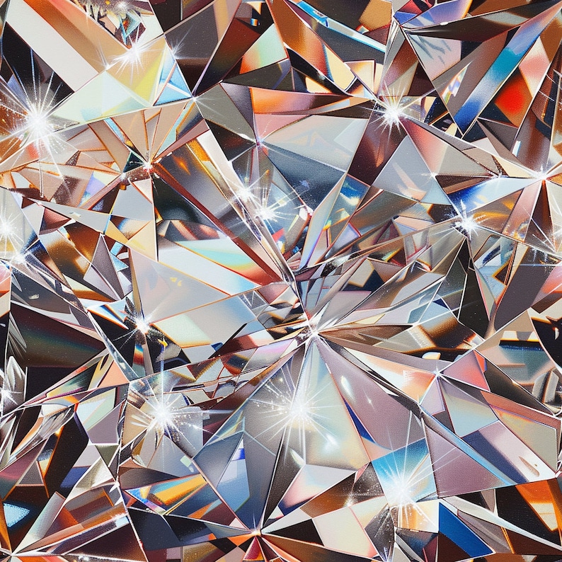 Diamond Digital Paper, Diamond Seamless Pattern, Diamonds Paper Pack ...