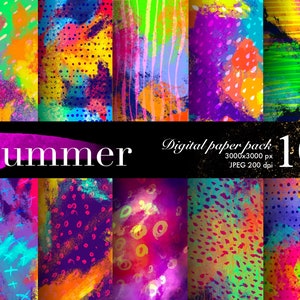 DIGITAL PAPER Bundle, Rainbow Texture Pack, Scrapbooking Craft Supplies ...