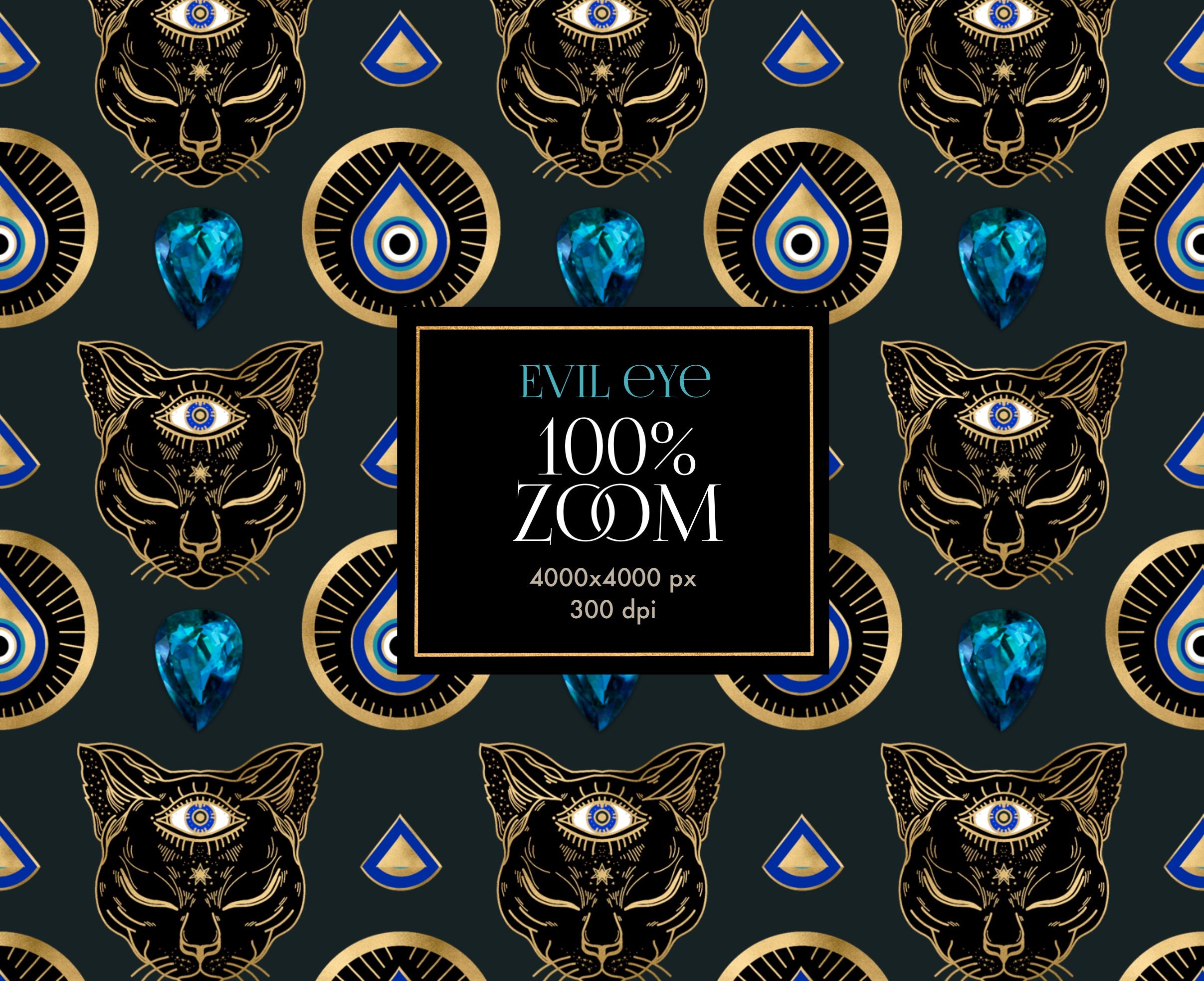 Evil Eye Seamless Pattern Set Printable Wrapping Paper - Etsy