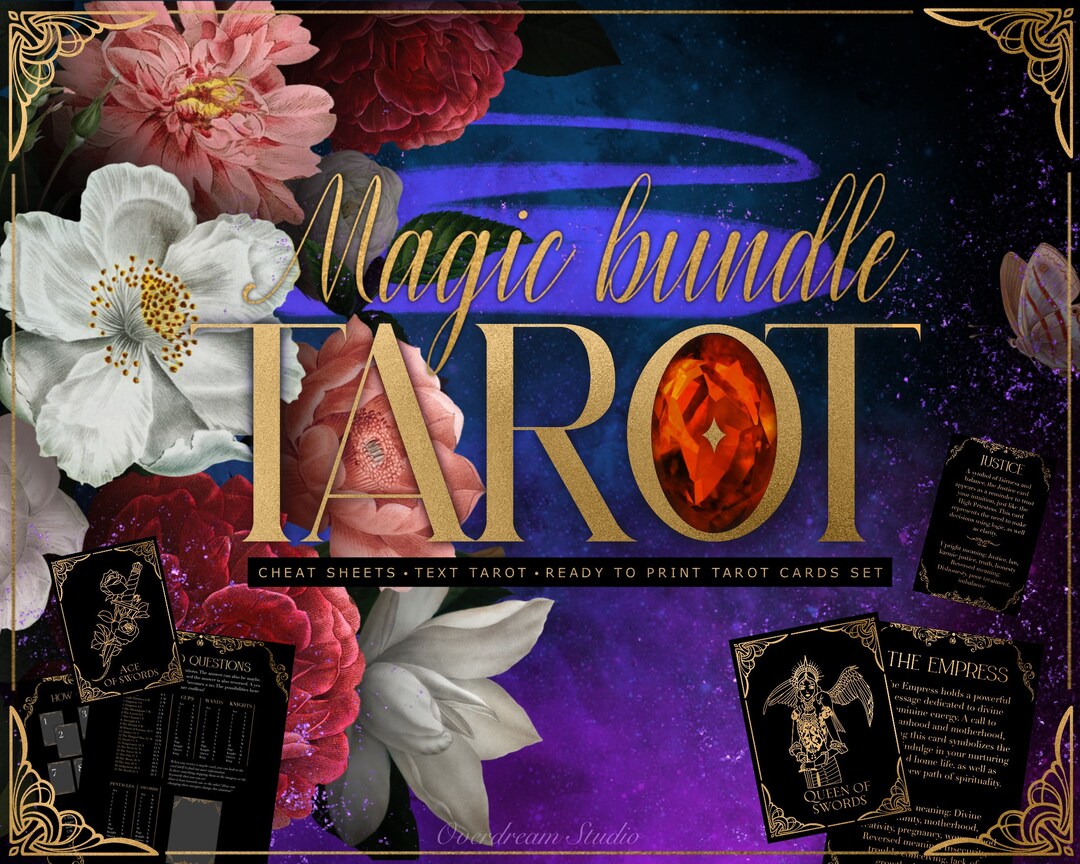 PRINTABLE TAROT BUNDLE, 10 Most Famous Spreads, Digital Tarot Cards, Tarot Meaning Sheets, Tarot ...