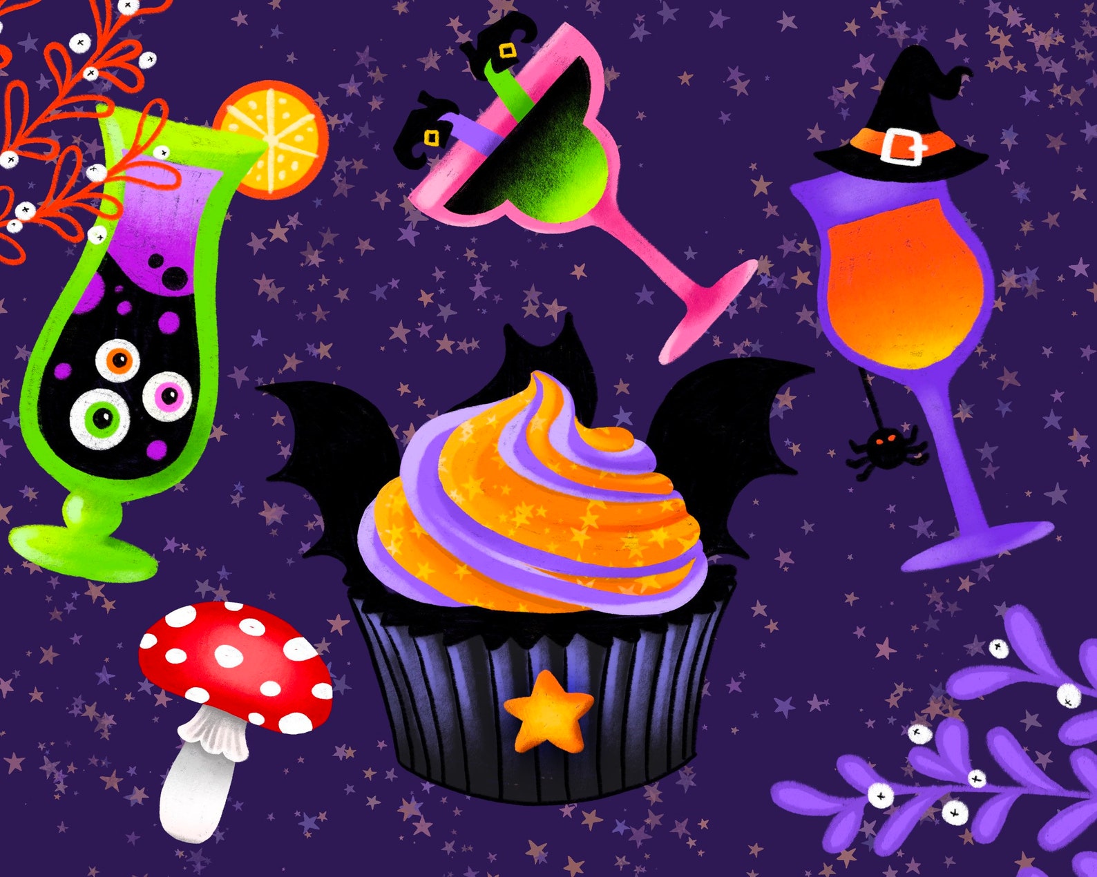 Halloween, 2, Clip Art Bundle, Digital Planner, Party Decor, , Paper ...