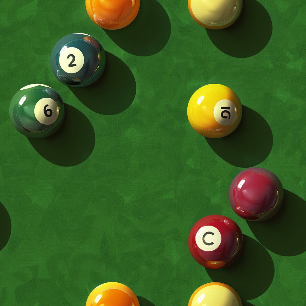 Billiard Pool Digital Paper, Printable File, Balls Elements Seamless ...