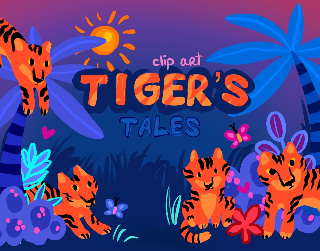 Tigers Tales, Clip Art, Holiday Decor, Botanical Themed Decor, Animal ...