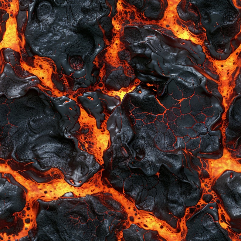 Vulcan Lava Digital Paper, Printable File, Lava Elements Seamless ...
