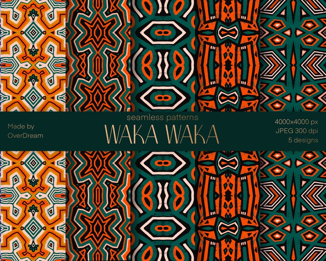 WAKA WAKA Seamless Pattern Set, Texture Pack, Printable Wrapping Paper ...