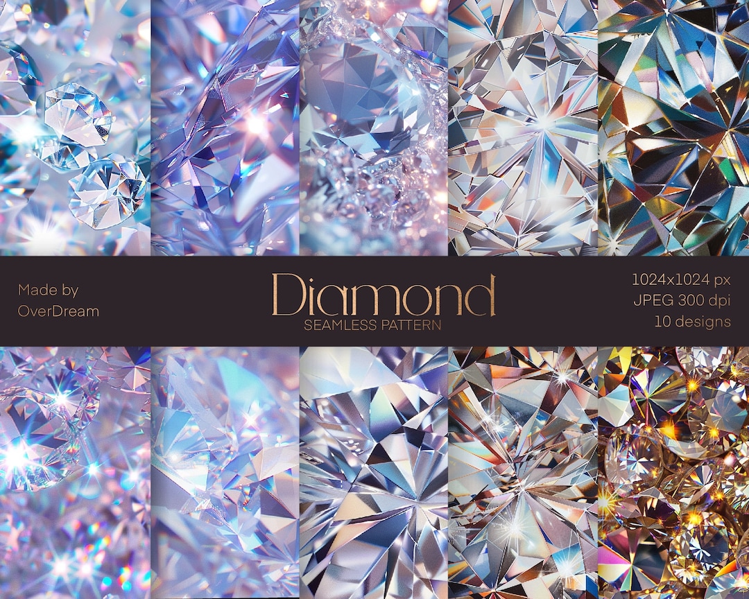 Diamond Digital Paper, Diamond Seamless Pattern, Diamonds Paper Pack ...