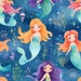 Mermaid Digital Paper, Mermaid Seamless Pattern, Marin Life Paper Pack ...