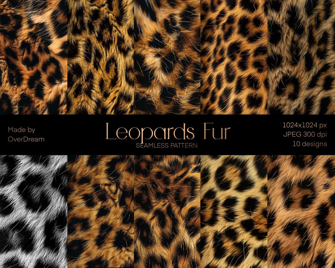 Leopards Fur Texture Digital Paper, Printable File, Leopard Elements ...