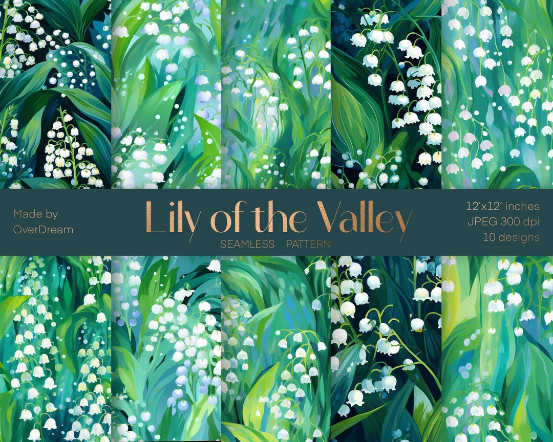 Lily of the Valley Digital Paper, Seamless Pattern, Flower Papers, Lily ...