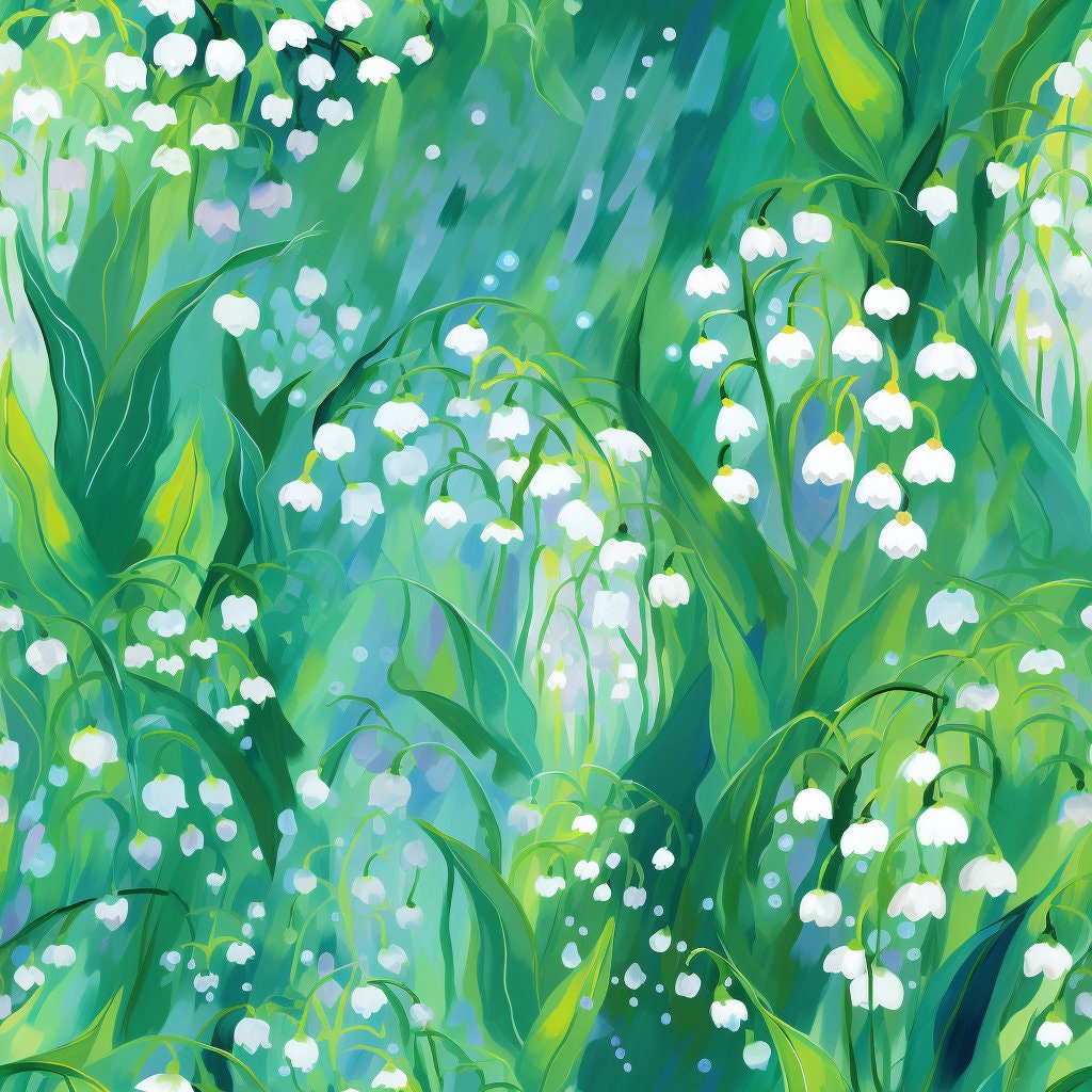 Lily of the Valley Digital Paper, Seamless Pattern, Flower Papers, Lily ...