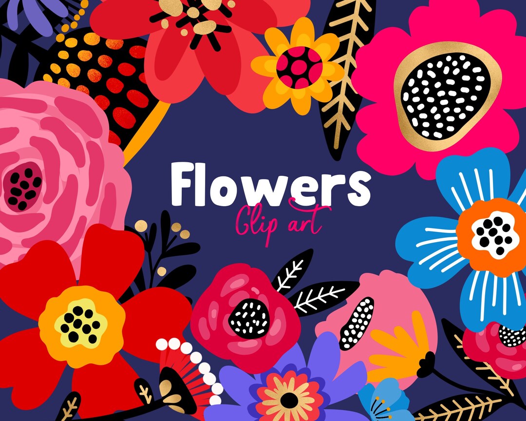 Flower Power, Clip Art, Holiday Decor, Botanical Themed Decor, Flower ...