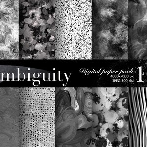 50 Black Textures BUNDLE, Grey Paper, Black and Gold Digital Paper ...