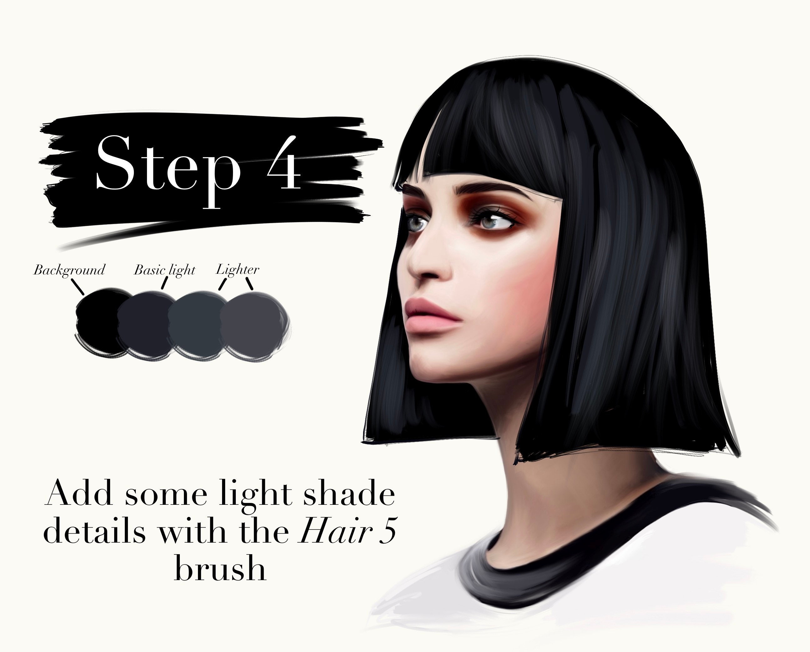 Learn How to Draw Hair With Procreate Brush Set, Realistic Hair Brush ...