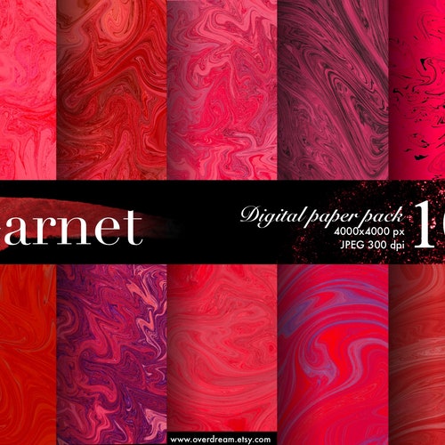 DIGITAL PAPER Bundle Ruby Texture Pack Scrapbooking Craft - Etsy
