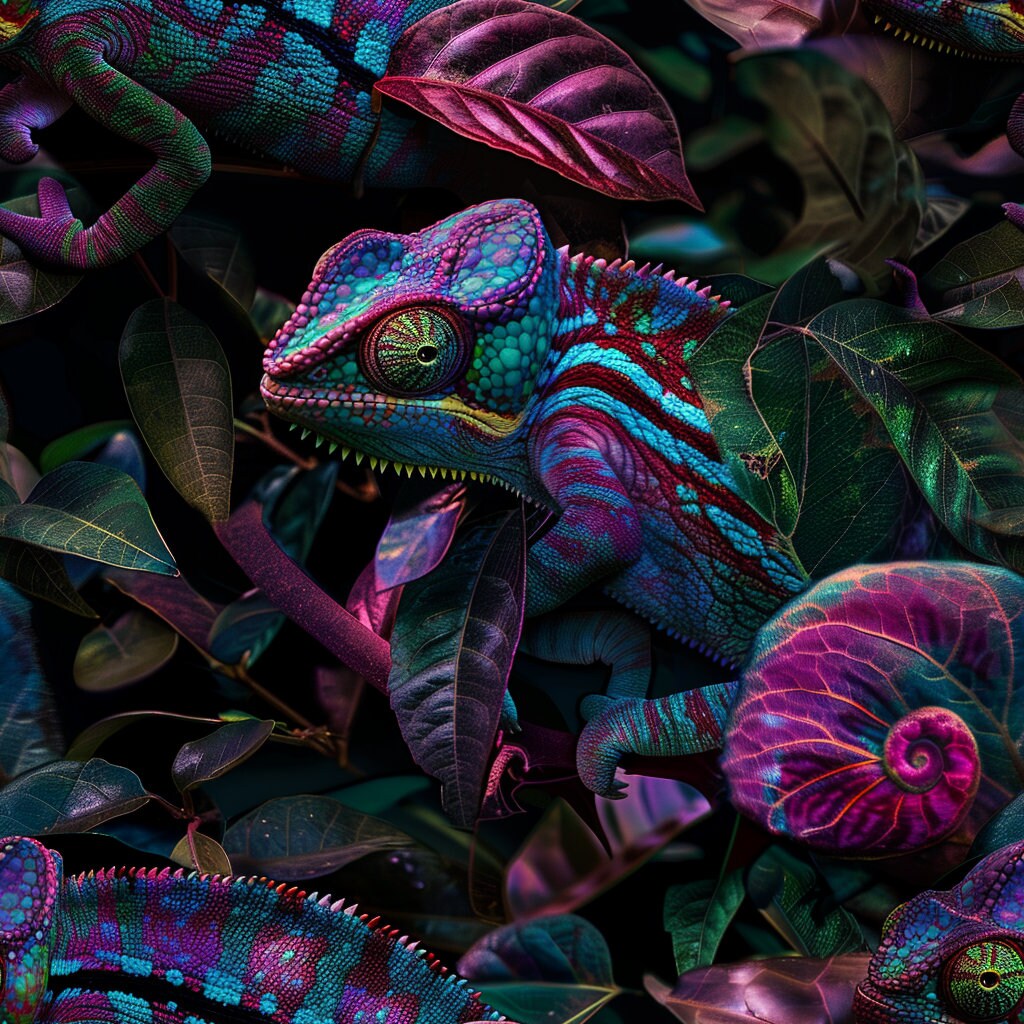 Chameleon Digital Paper, Printable File, Reptile Skin Seamless Pattern ...