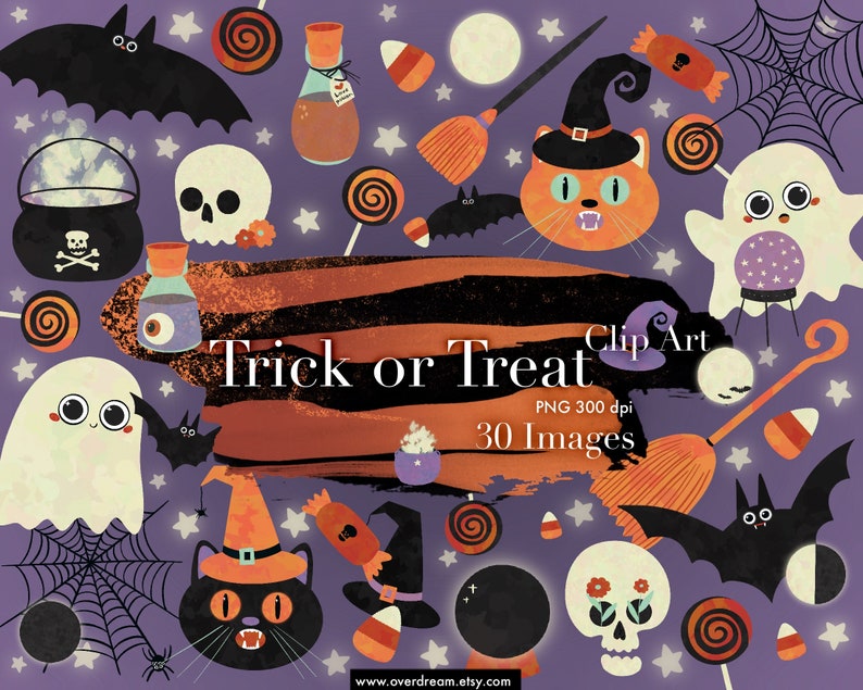 SUPER PROMO BUNDLE Halloween Clip Art Seamless Pattern - Etsy