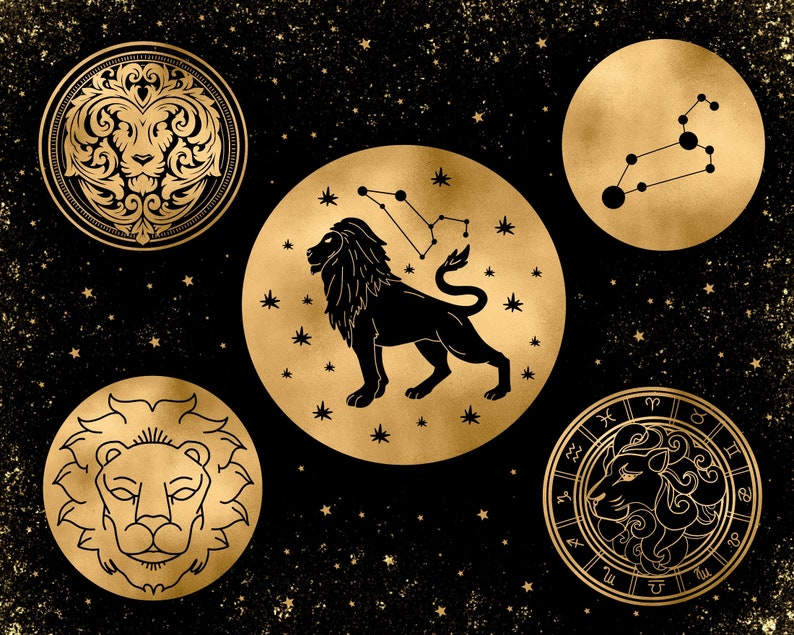 ZODIAC Clip Art Leo Constellation Astrology Clip Art Liner | Etsy