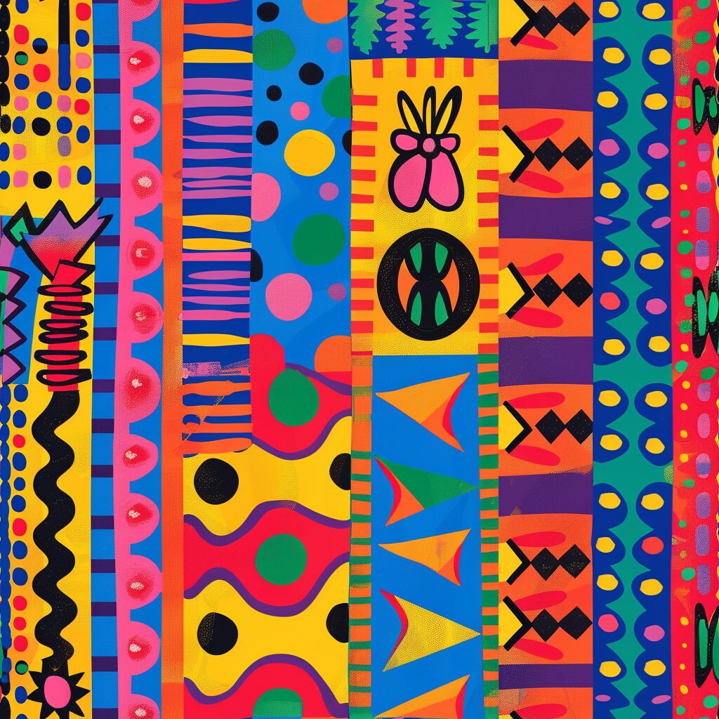 Pop Art Digital Paper, Printable File, Abstract Elements Seamless ...