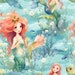 Mermaid Digital Paper, Mermaid Seamless Pattern, Marin Life Paper Pack ...