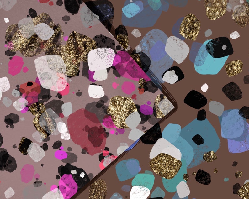 DIGITAL PAPER Bundle, Terrazzo Texture Pack, Scrapbooking Craft ...
