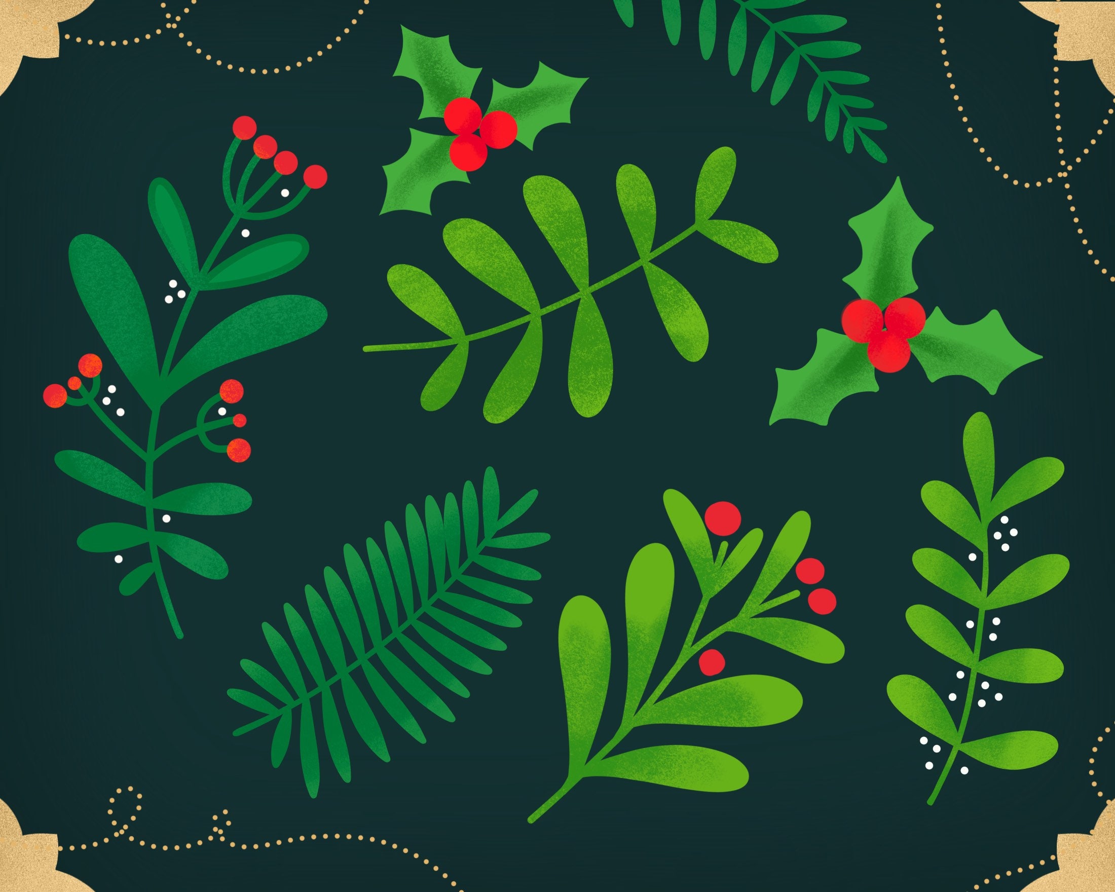 Christmas Clip Art, Christmas Tree Decor, Winter Themed Decor, Xmas ...